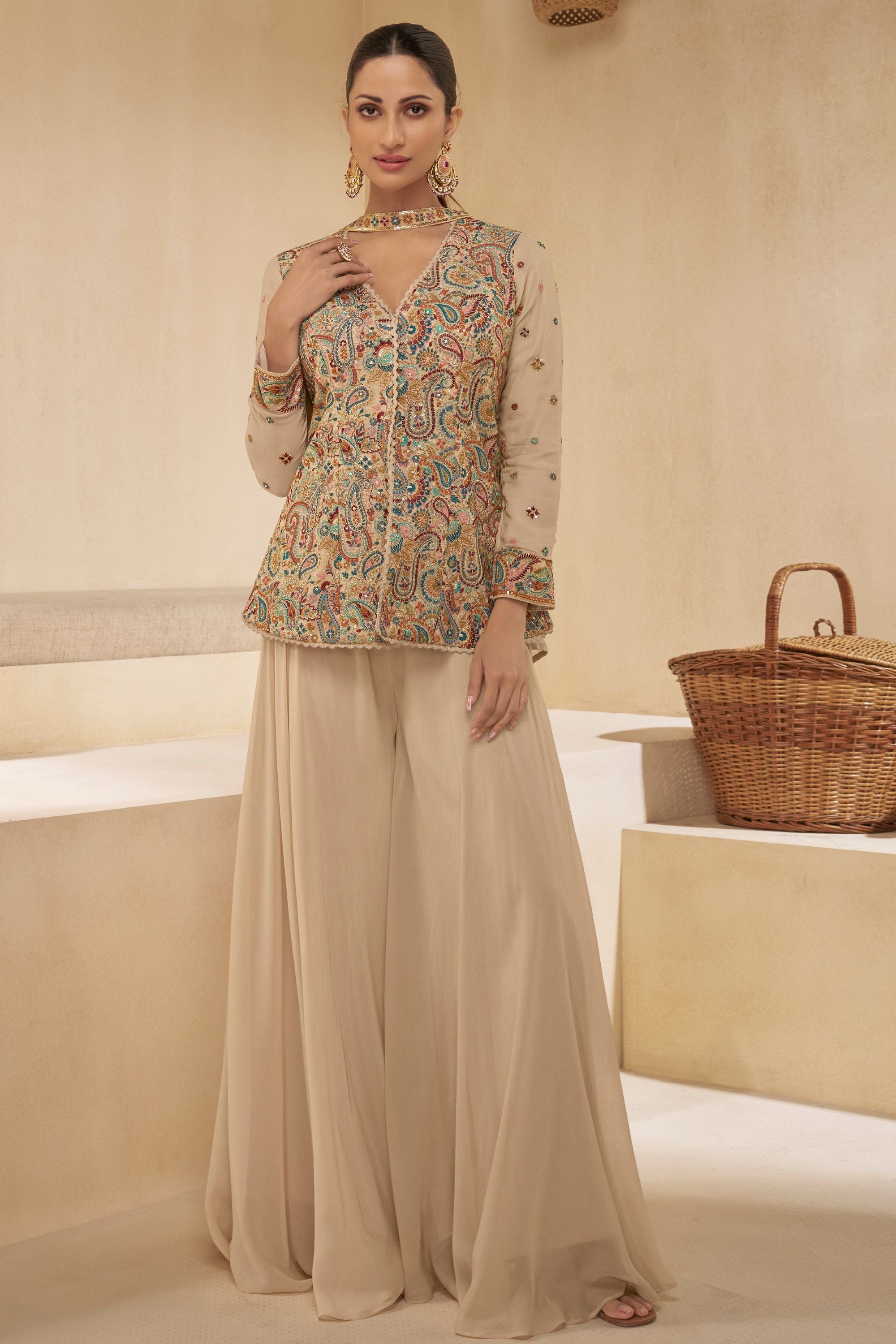 Buy Pakistani Designer Plazo Suit Party Wear: Indian Palazzo Pant Suit ...